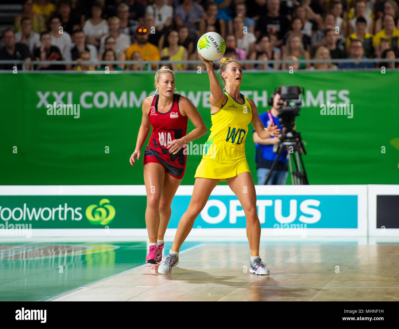 GOLD COAST, AUSTRALIA - APRIL 15: Gabi Simpson (WD) of Australia ...