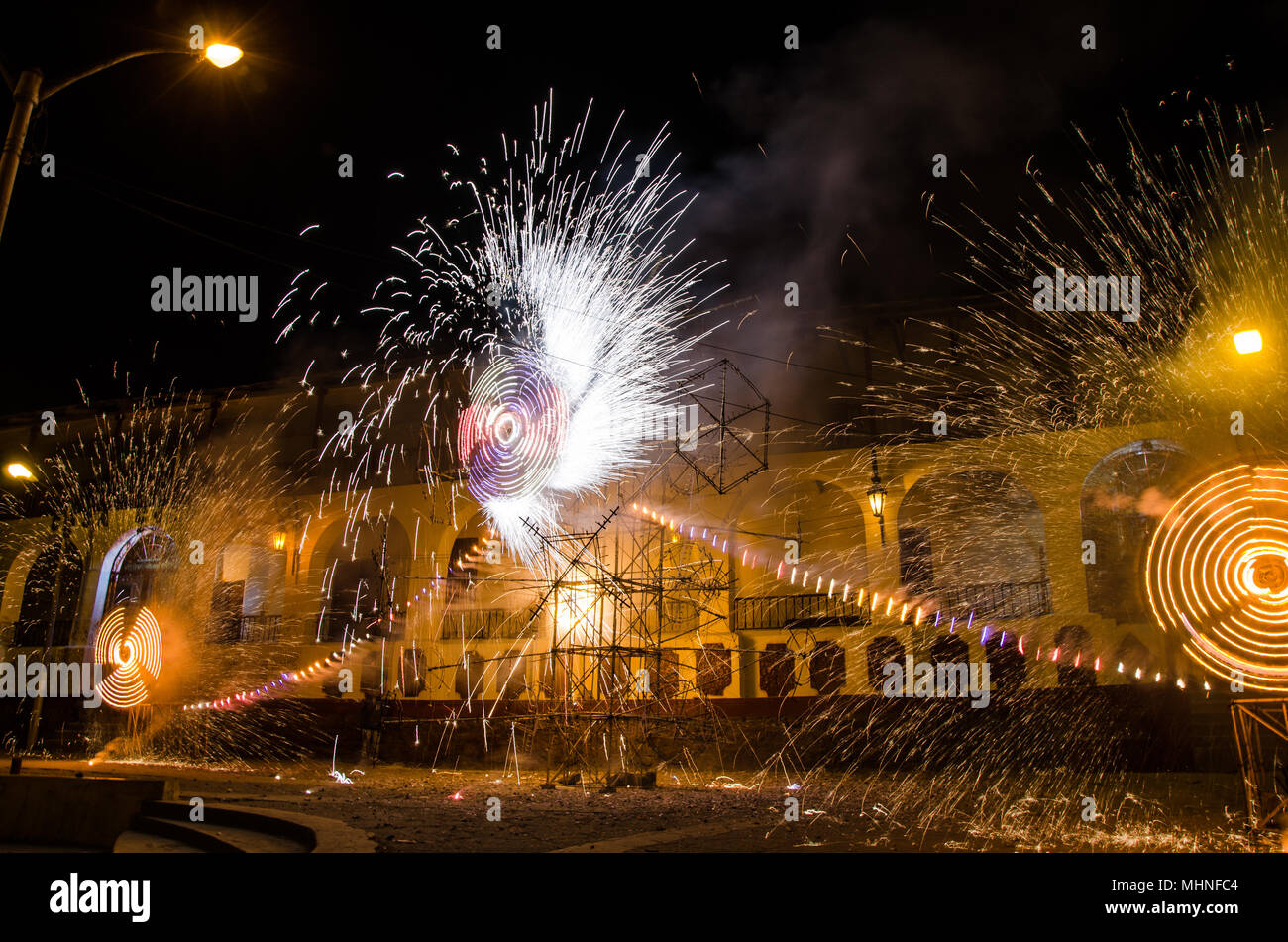 Fireworks from the town of Canta Stock Photo - Alamy