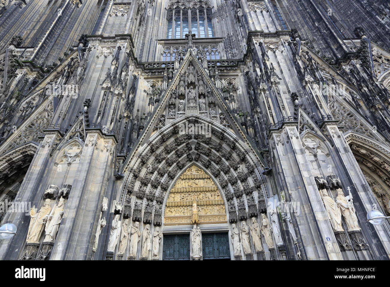 Front view of the Cologne Cathedral, a Catholic cathedral and UNESCO ...