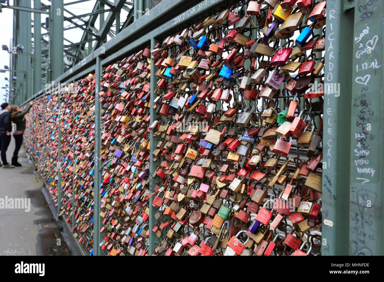Love Padlocks on the Hohenzollern Bridge in Cologne, Northrhine ...