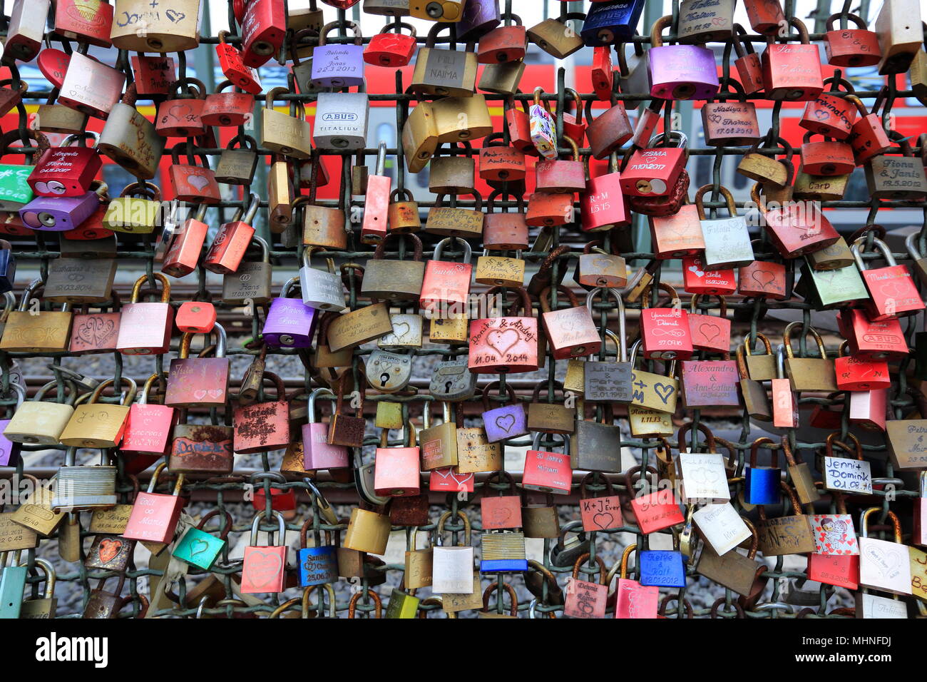 Love Padlocks on the Hohenzollern Bridge in Cologne, Northrhine ...