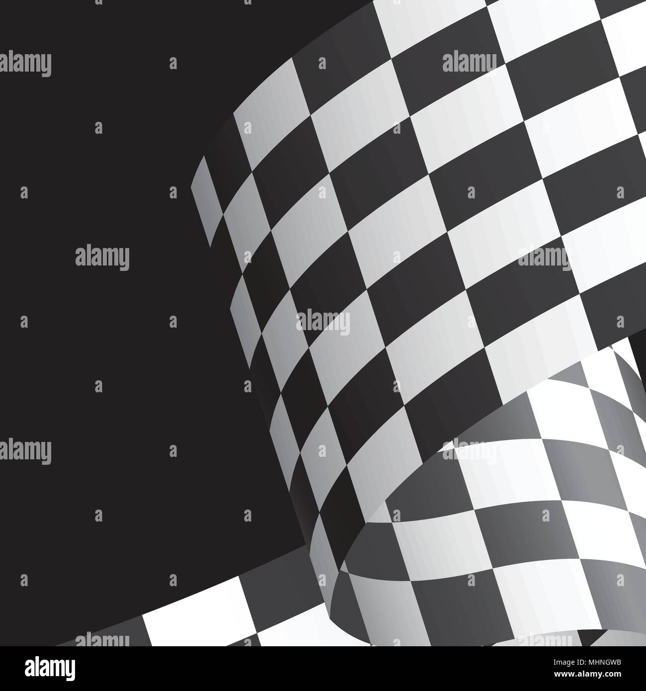 Checkered flag wave on black design race championship background vector ...