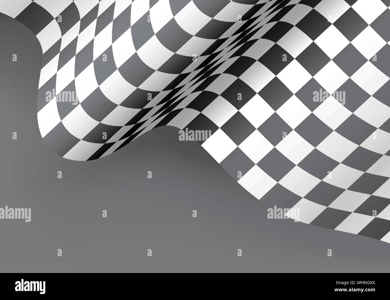 Checkered flag wave on gray design race championship background vector ...