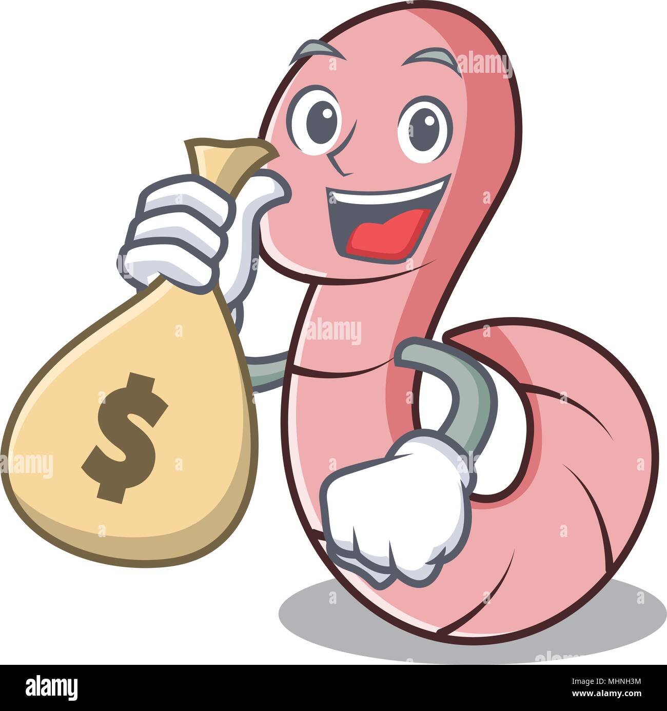 With money bag worm character cartoon style Stock Vector Image & Art ...