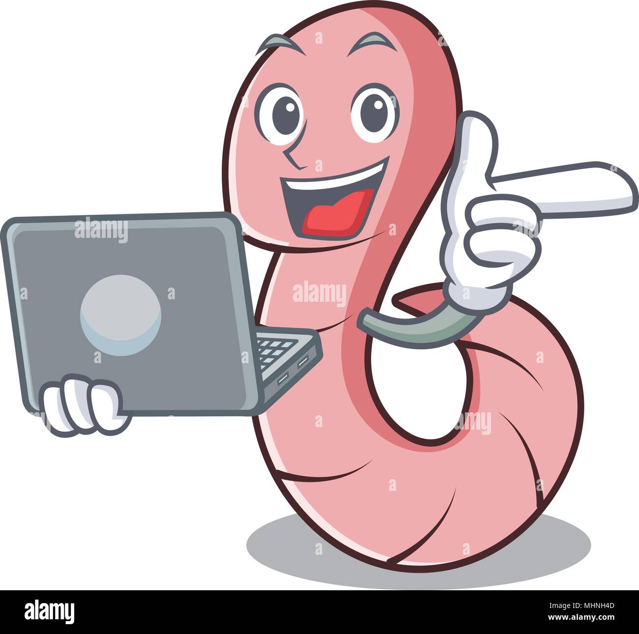 With laptop worm character cartoon style Stock Vector Image & Art - Alamy