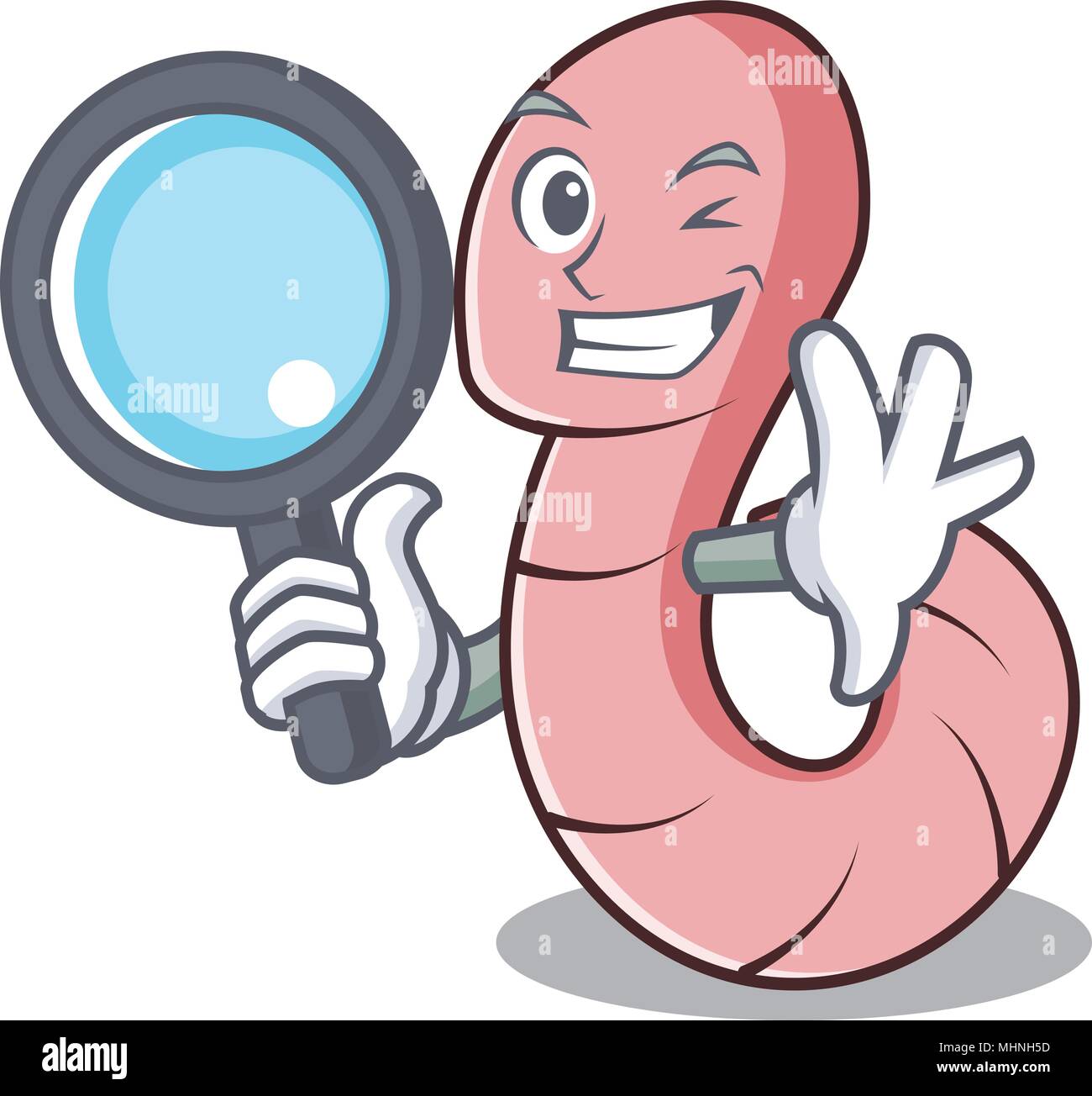 Detective worm character cartoon style Stock Vector Image & Art - Alamy