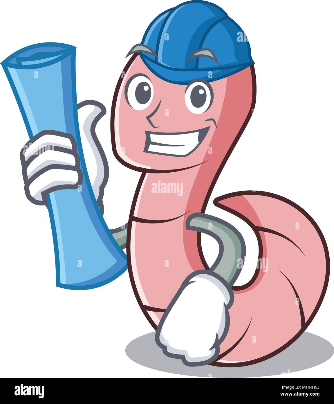 Architect worm character cartoon style Stock Vector Image & Art - Alamy
