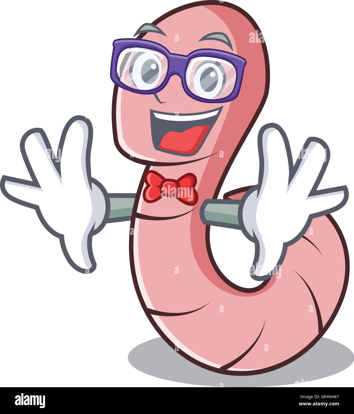 Geek worm character cartoon style Stock Vector Image & Art - Alamy