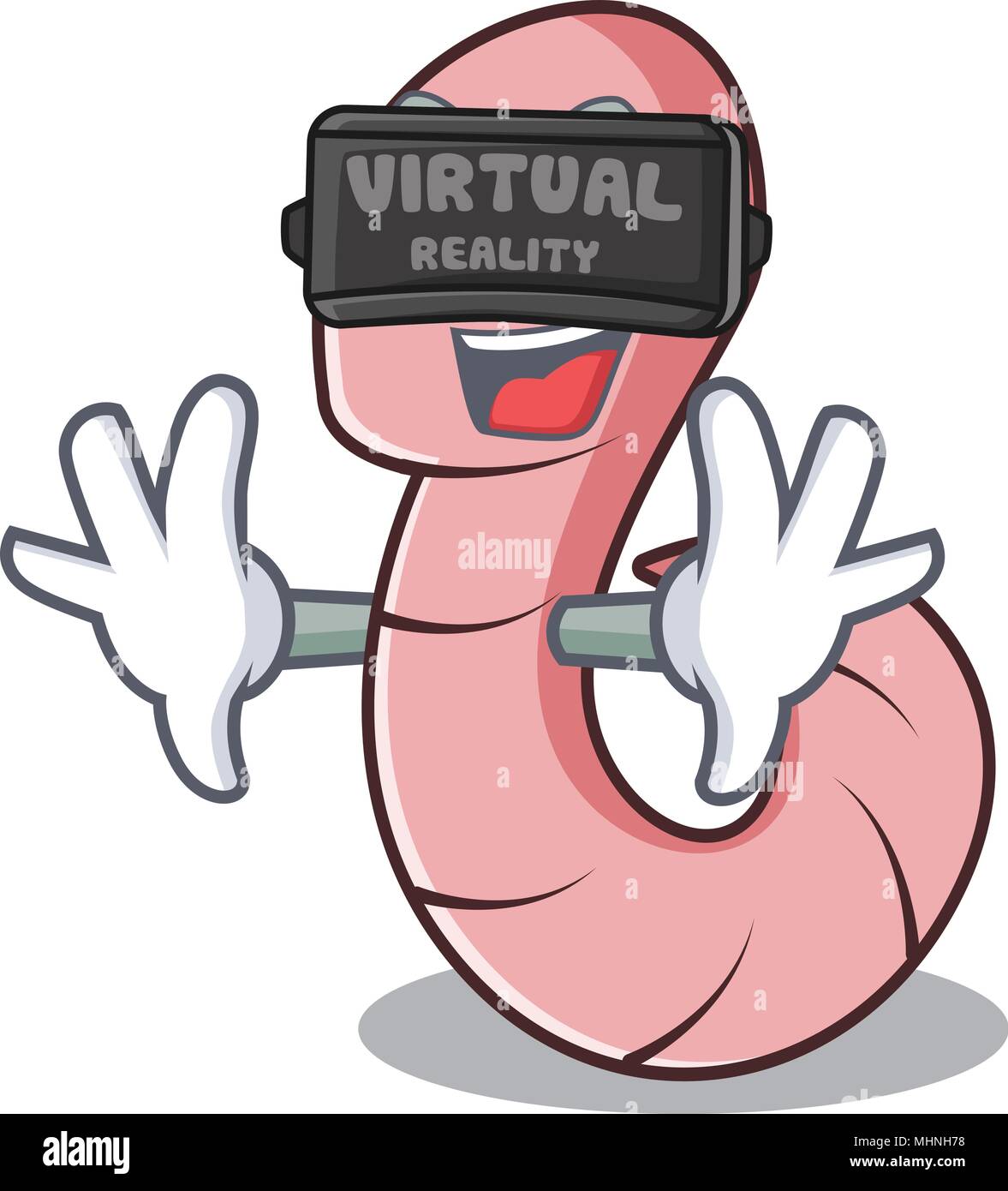 Virtual reality worm mascot cartoon style Stock Vector Image & Art - Alamy