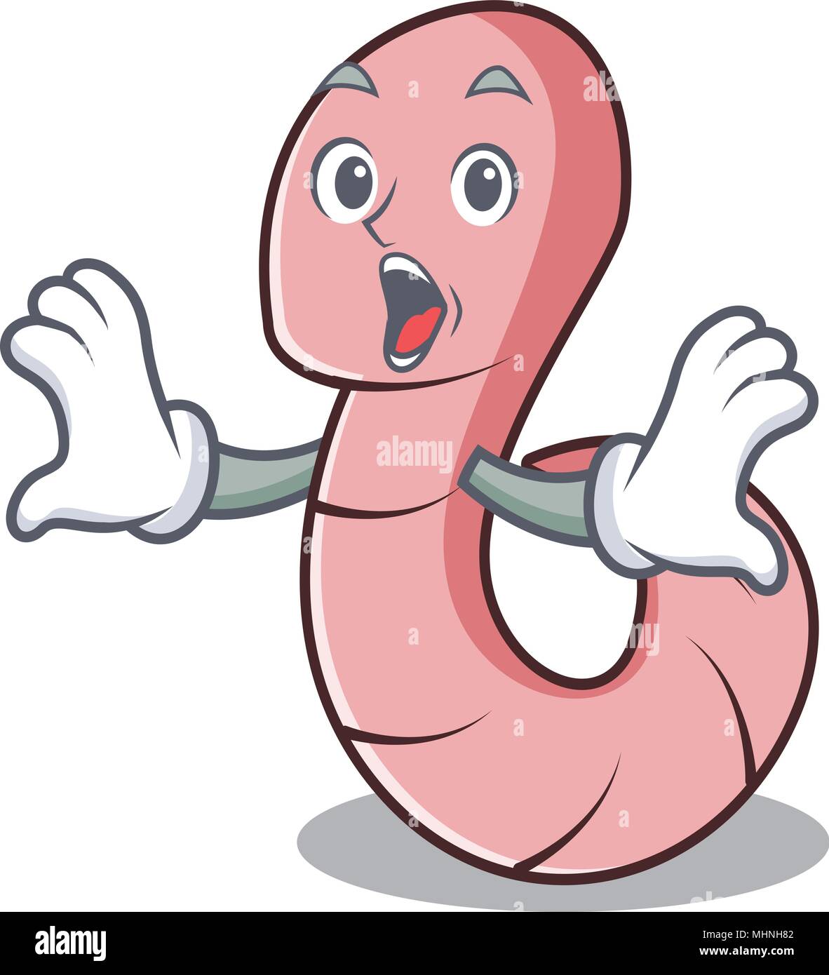 Surprised worm mascot cartoon style Stock Vector Image & Art - Alamy