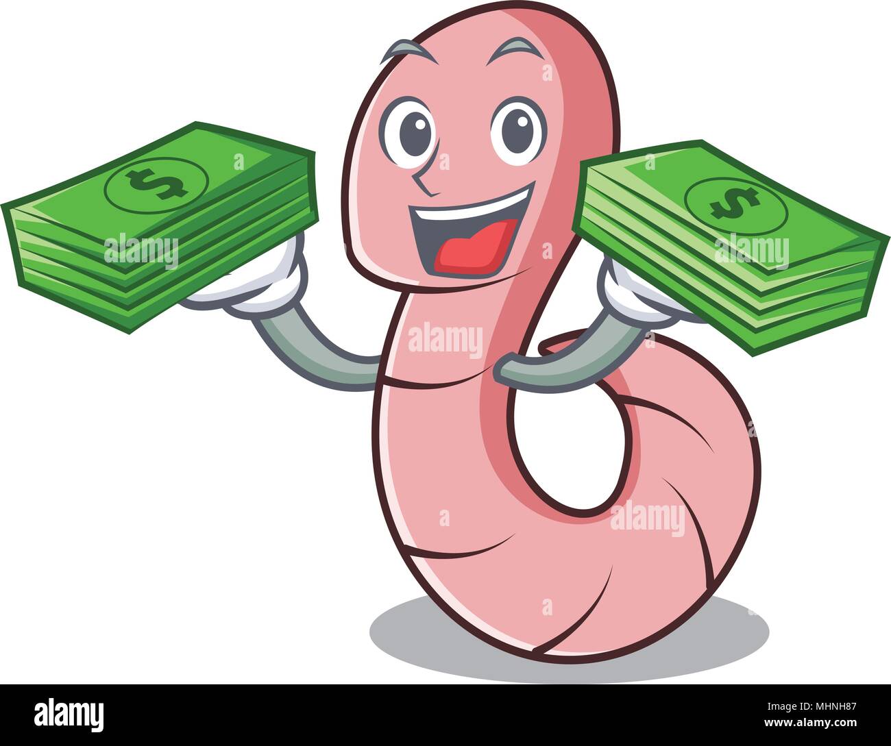 With money bag worm mascot cartoon style Stock Vector Image & Art - Alamy