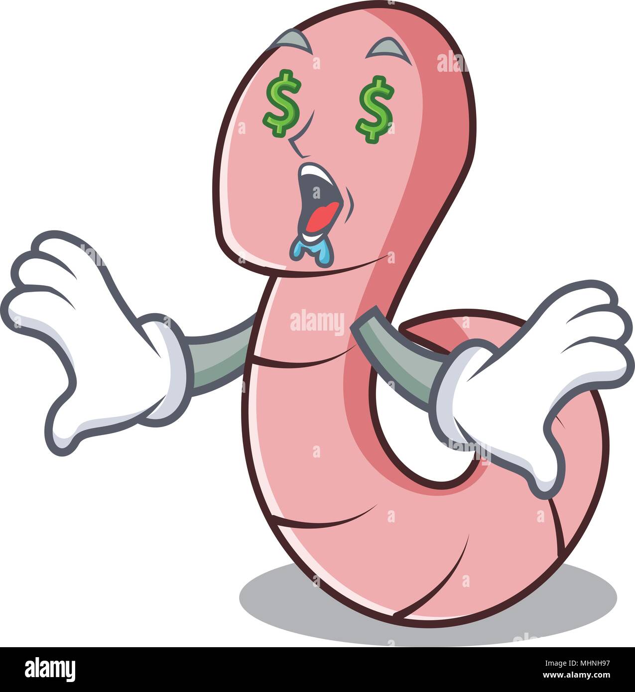 Money eye worm mascot cartoon style Stock Vector Image & Art - Alamy
