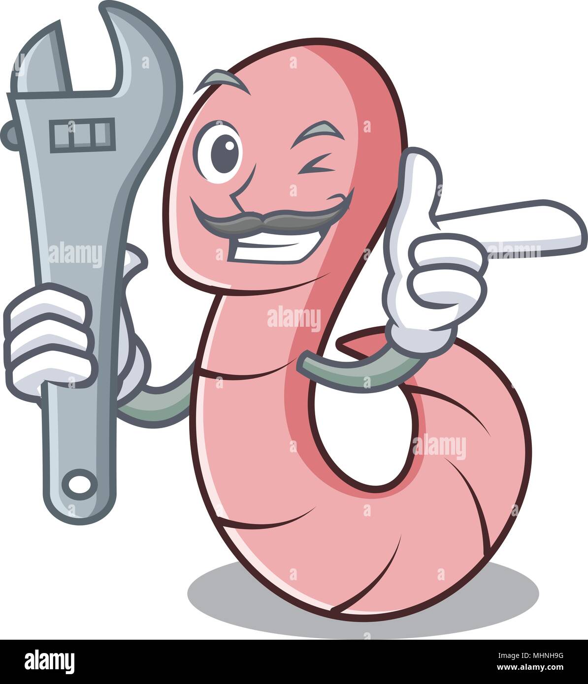 Mechanic worm mascot cartoon style Stock Vector Image & Art - Alamy