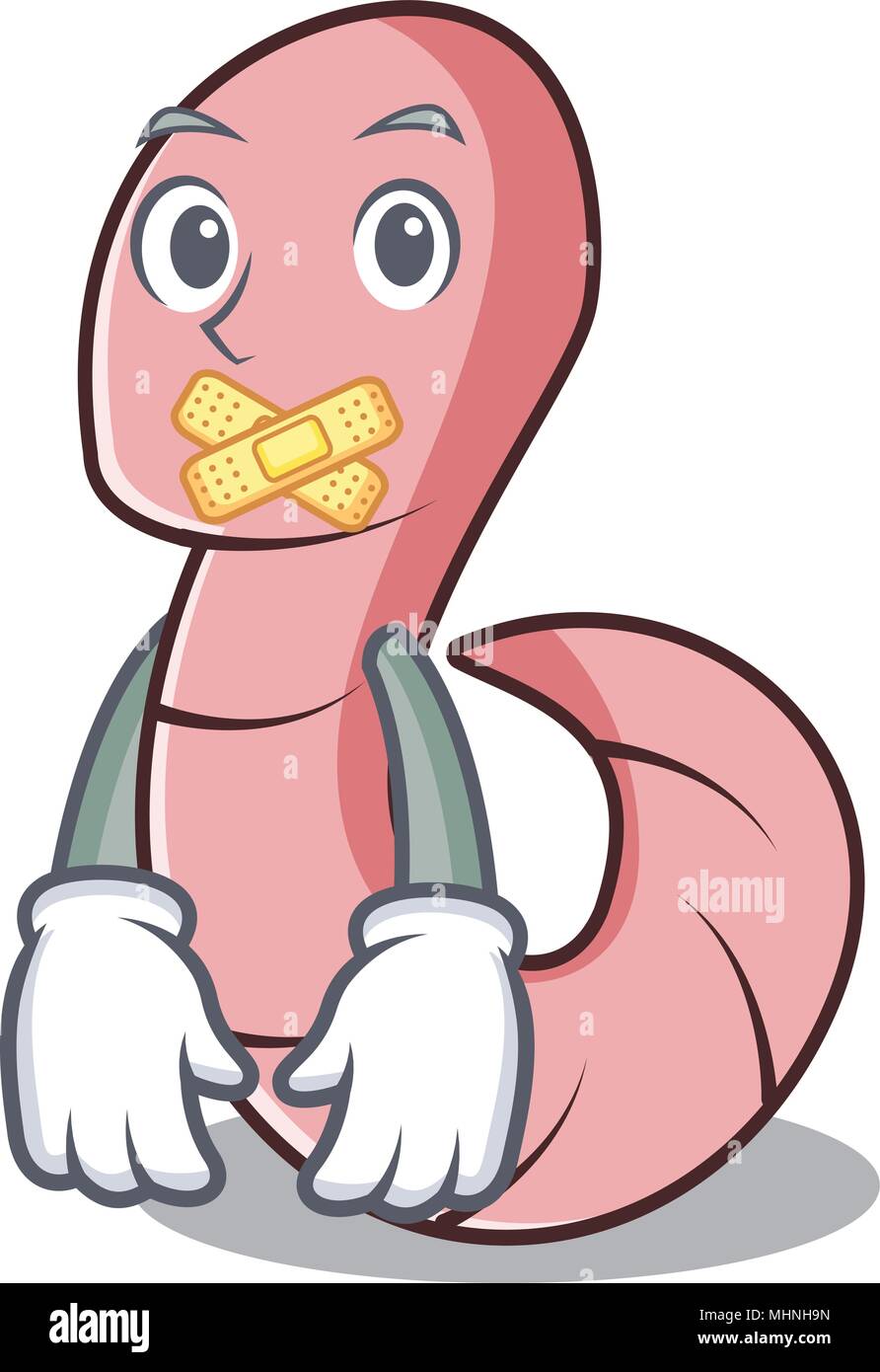 Silent worm mascot cartoon style Stock Vector Image & Art - Alamy