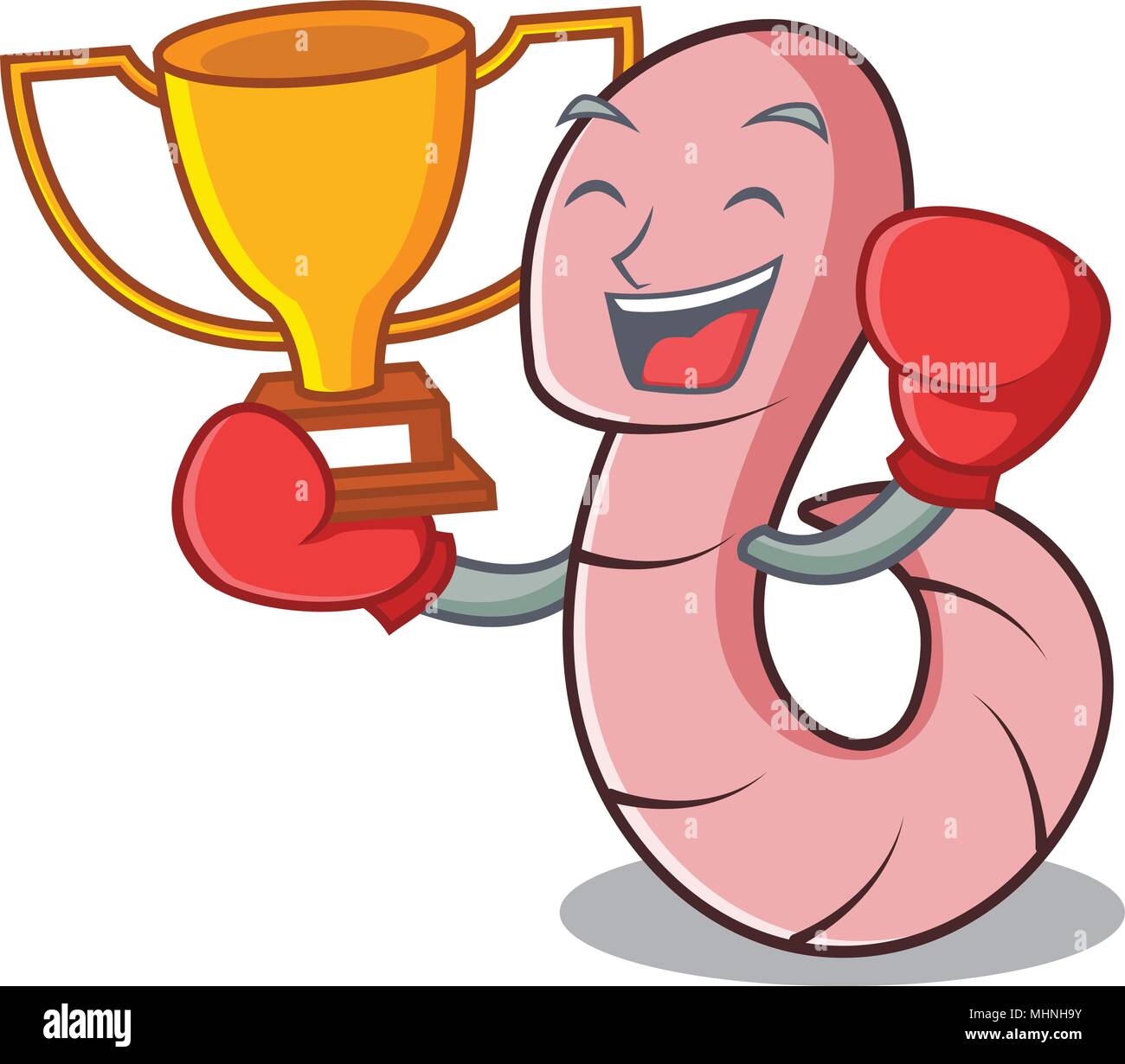 Boxing winner worm mascot cartoon style Stock Vector Image & Art - Alamy