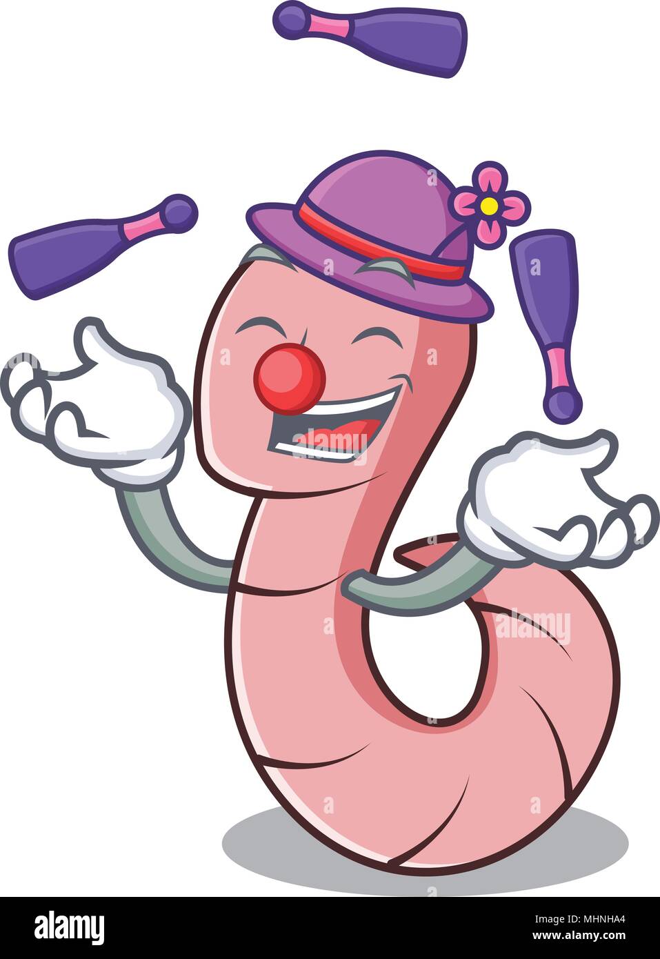 Juggling worm mascot cartoon style Stock Vector Image & Art - Alamy