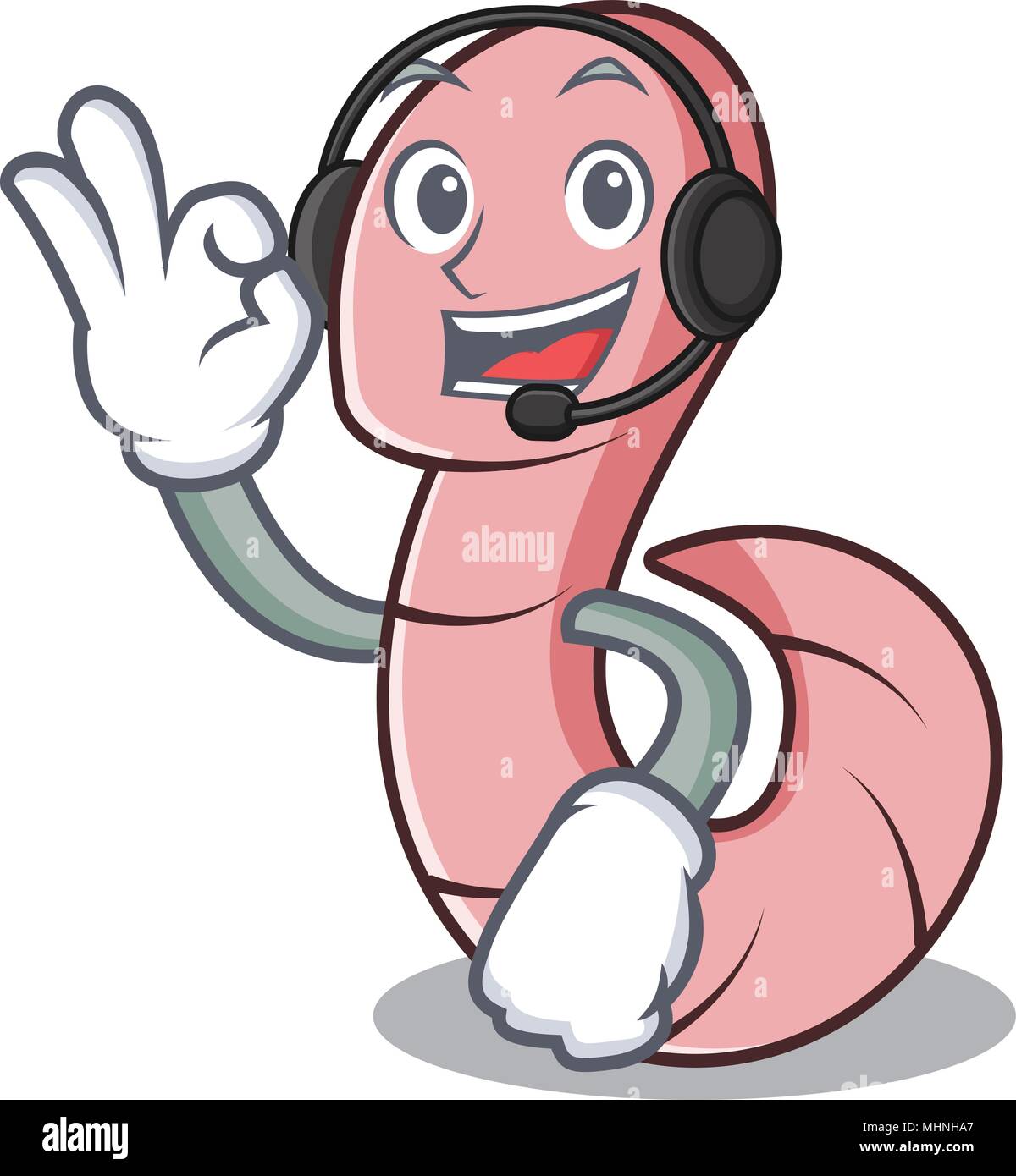 With headphone worm mascot cartoon style Stock Vector Image & Art - Alamy