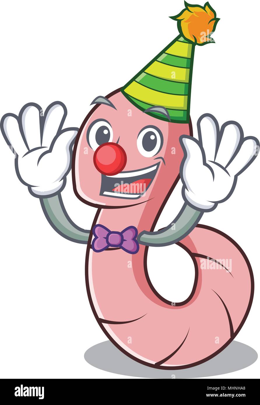 Clown worm mascot cartoon style Stock Vector Image & Art - Alamy