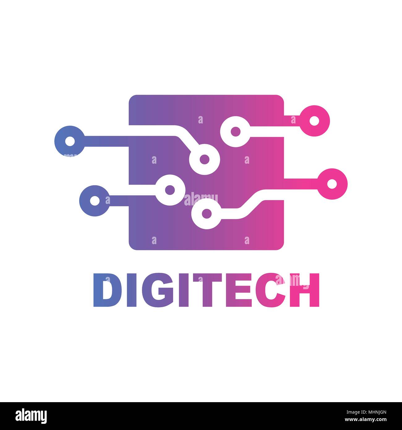 Digital Technology Logo. Template Design Vector, Emblem, Design Concept ...