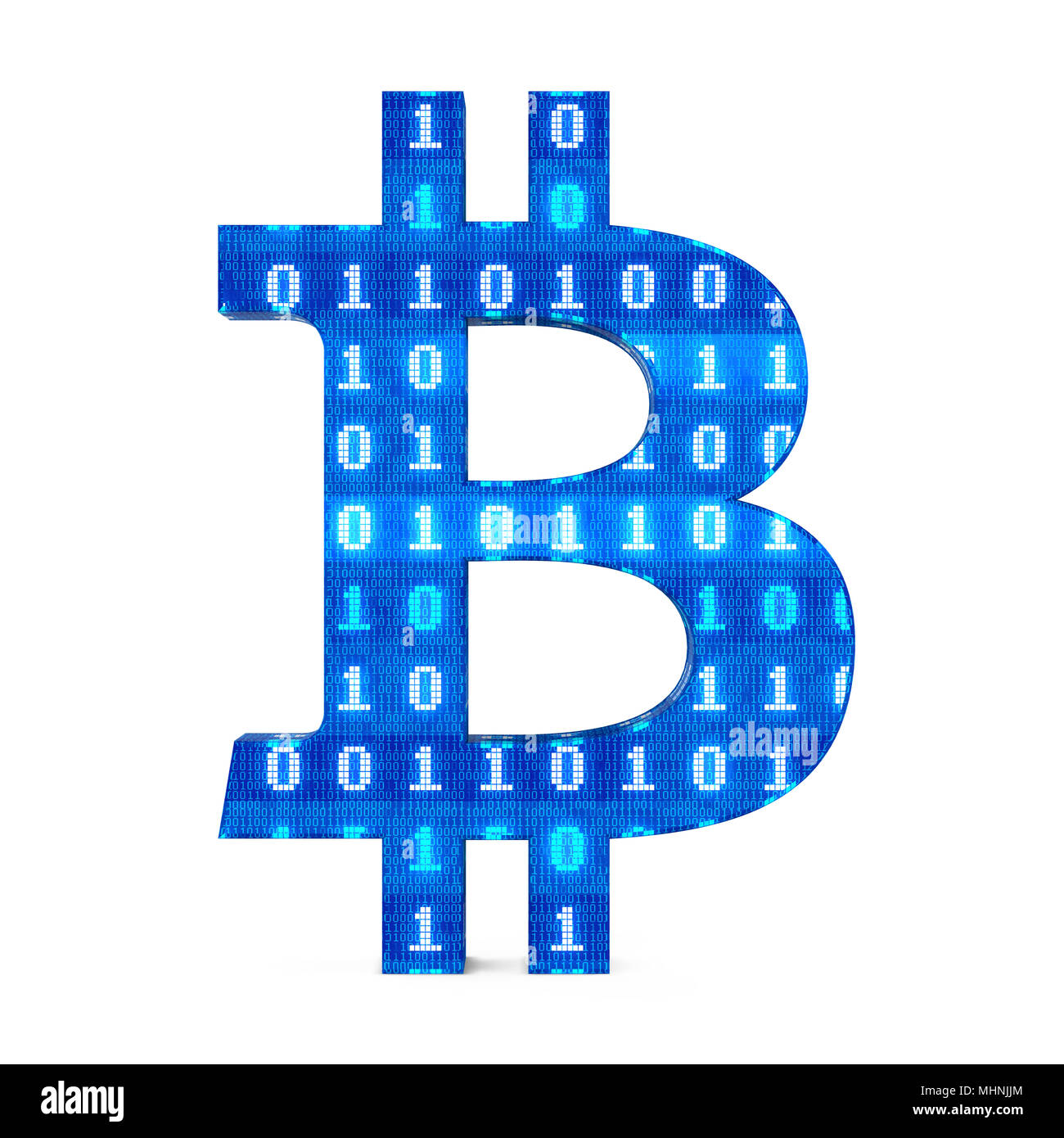 Bitcoin Sign with Binary Code Isolated Stock Photo - Alamy