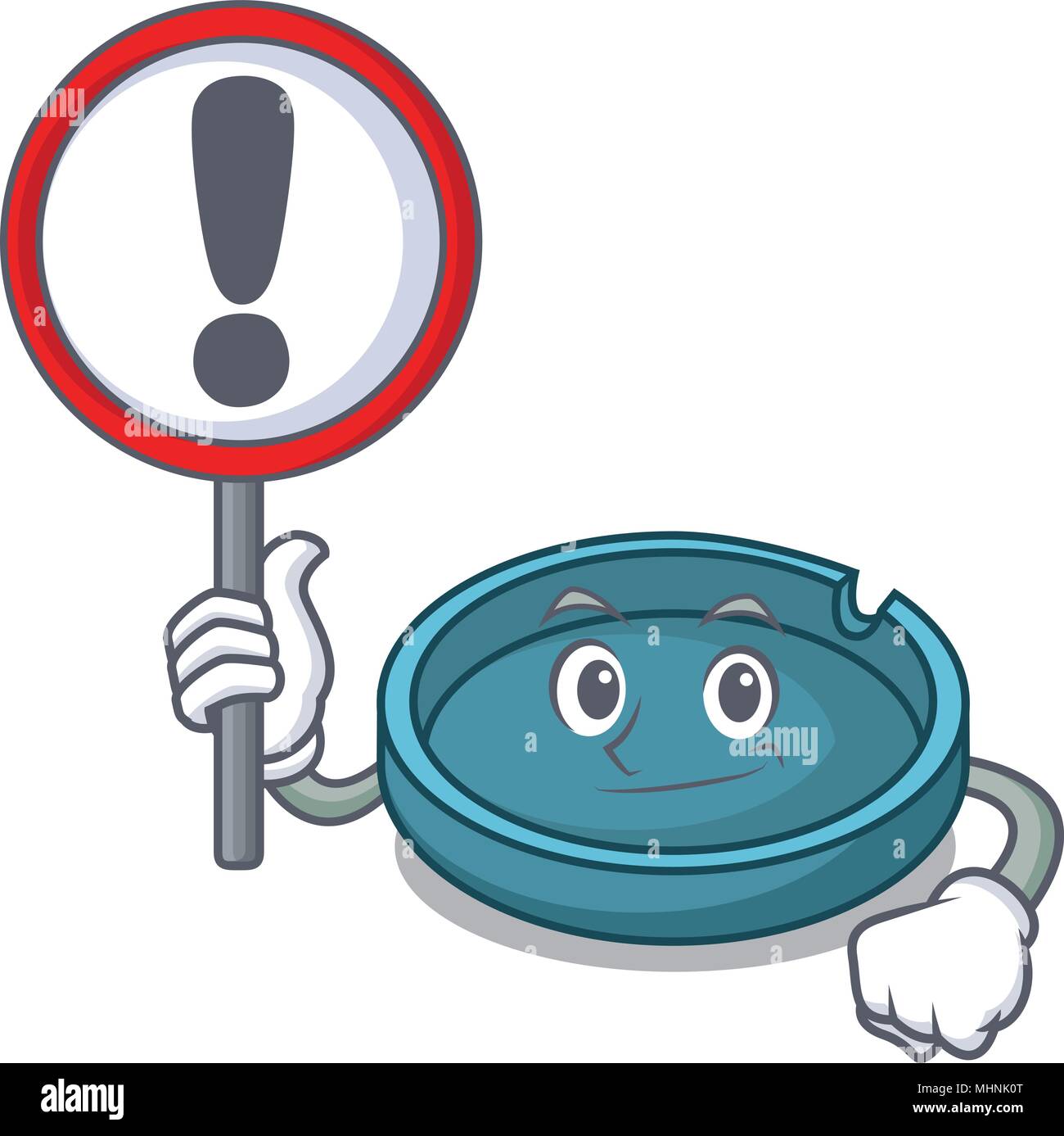 With sign ashtray character cartoon style vector illustration Stock ...