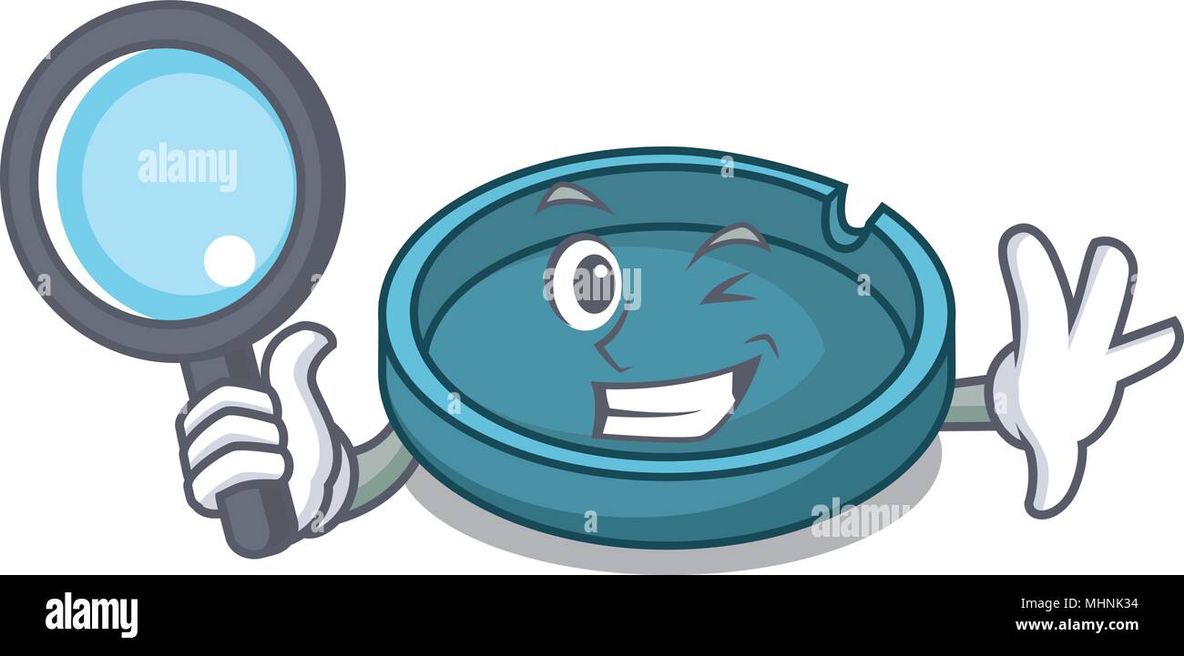 Detective ashtray character cartoon style vector illustration Stock ...