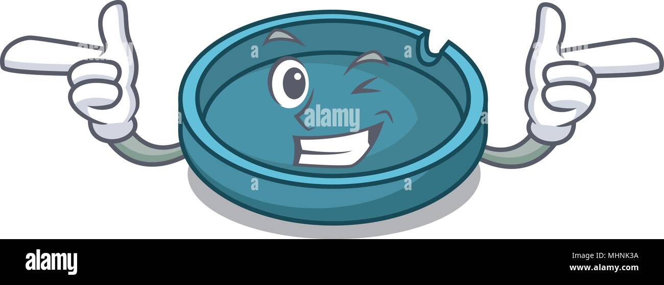 Wink ashtray character cartoon style vector illustration Stock Vector ...