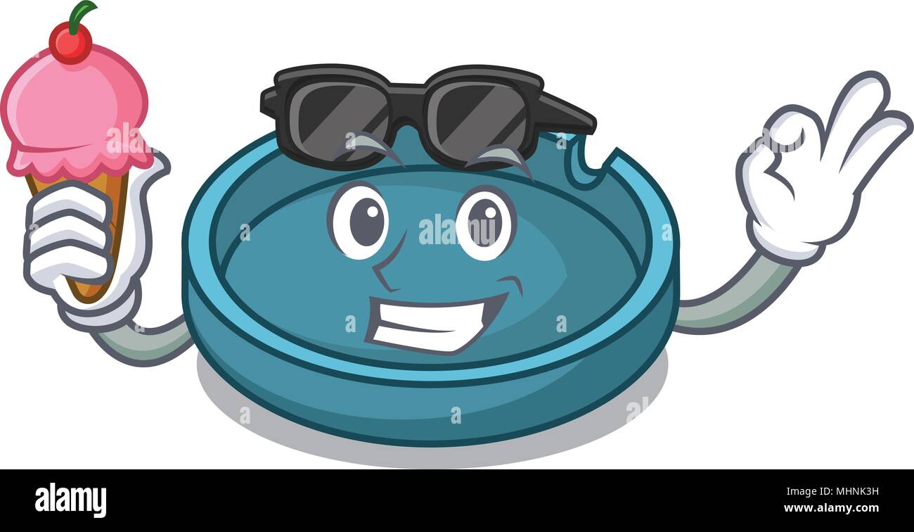 With ice cream ashtray character cartoon style vector illustration ...