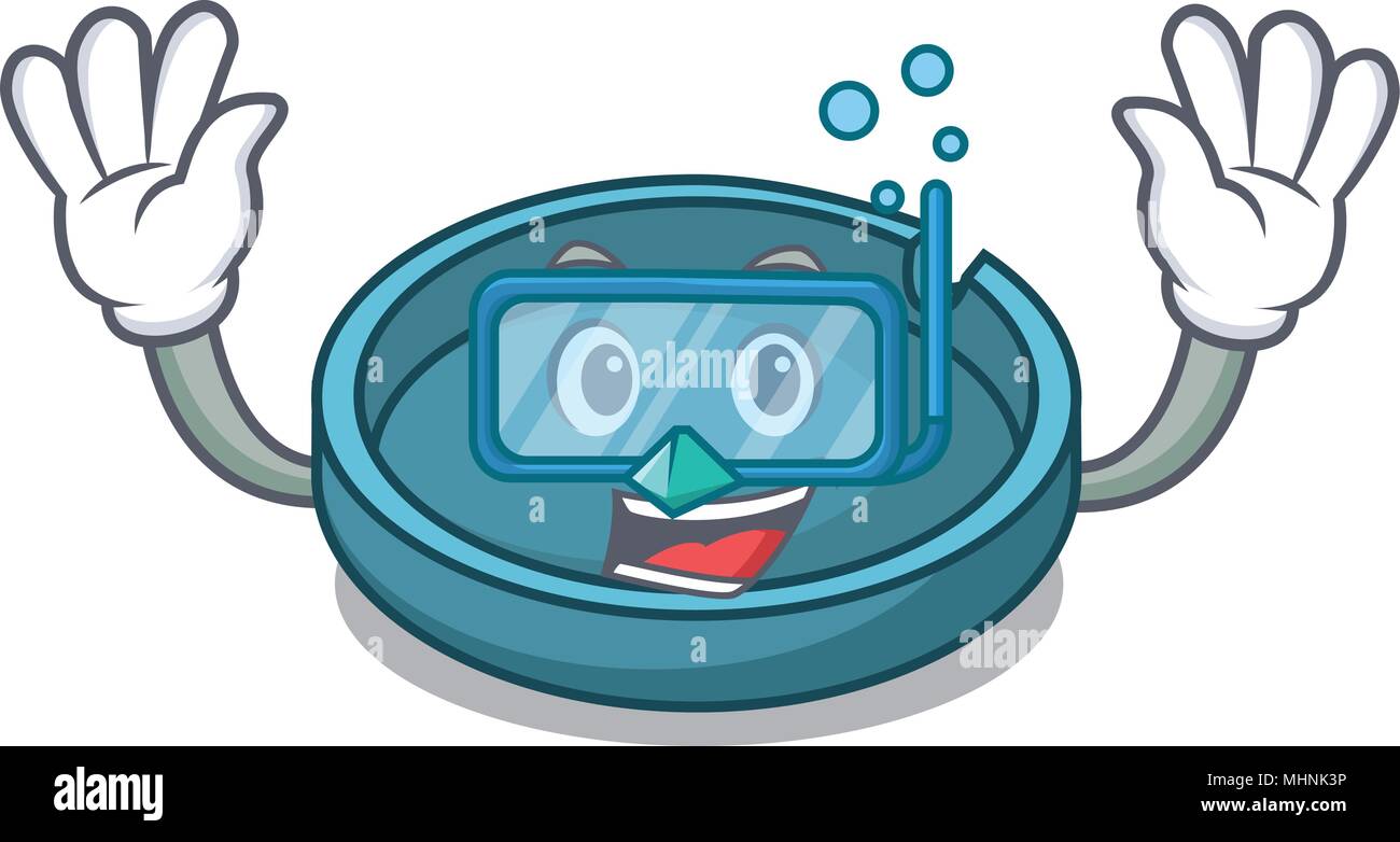 Diving ashtray character cartoon style vector illustration Stock Vector ...