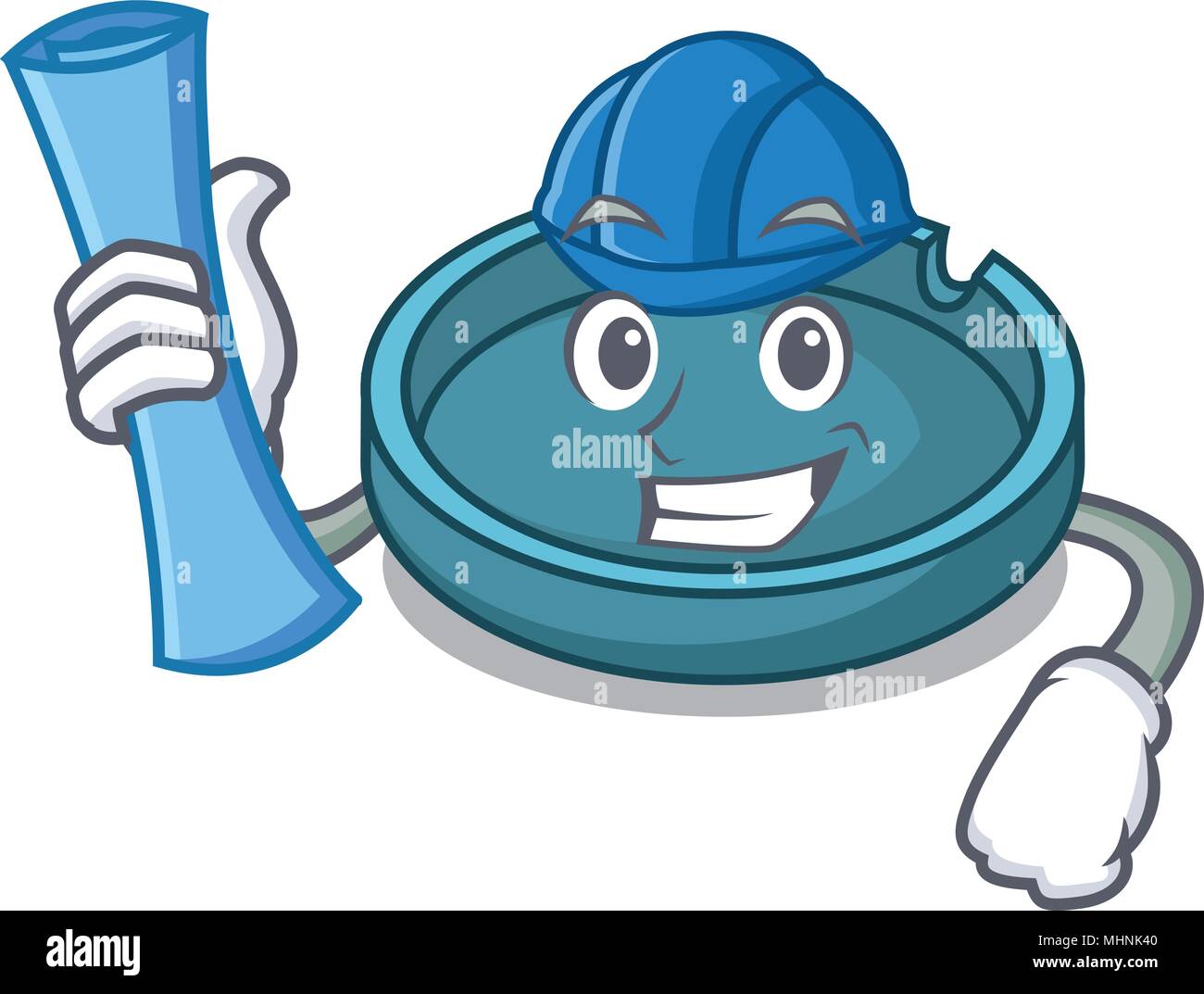 Architect ashtray character cartoon style vector illustration Stock ...
