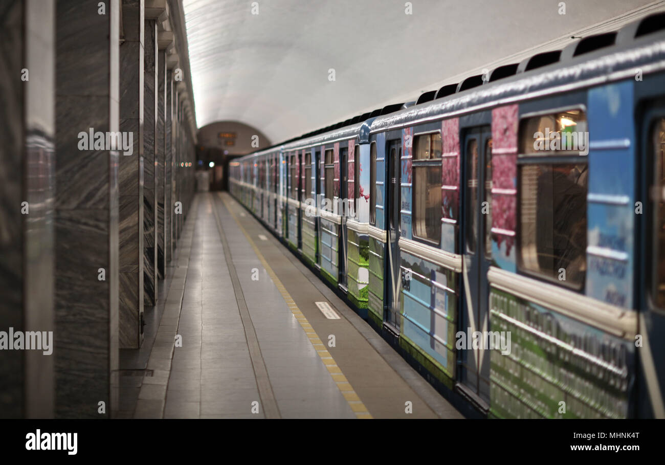 train at a subway station in St. Petersburg Stock Photo - Alamy
