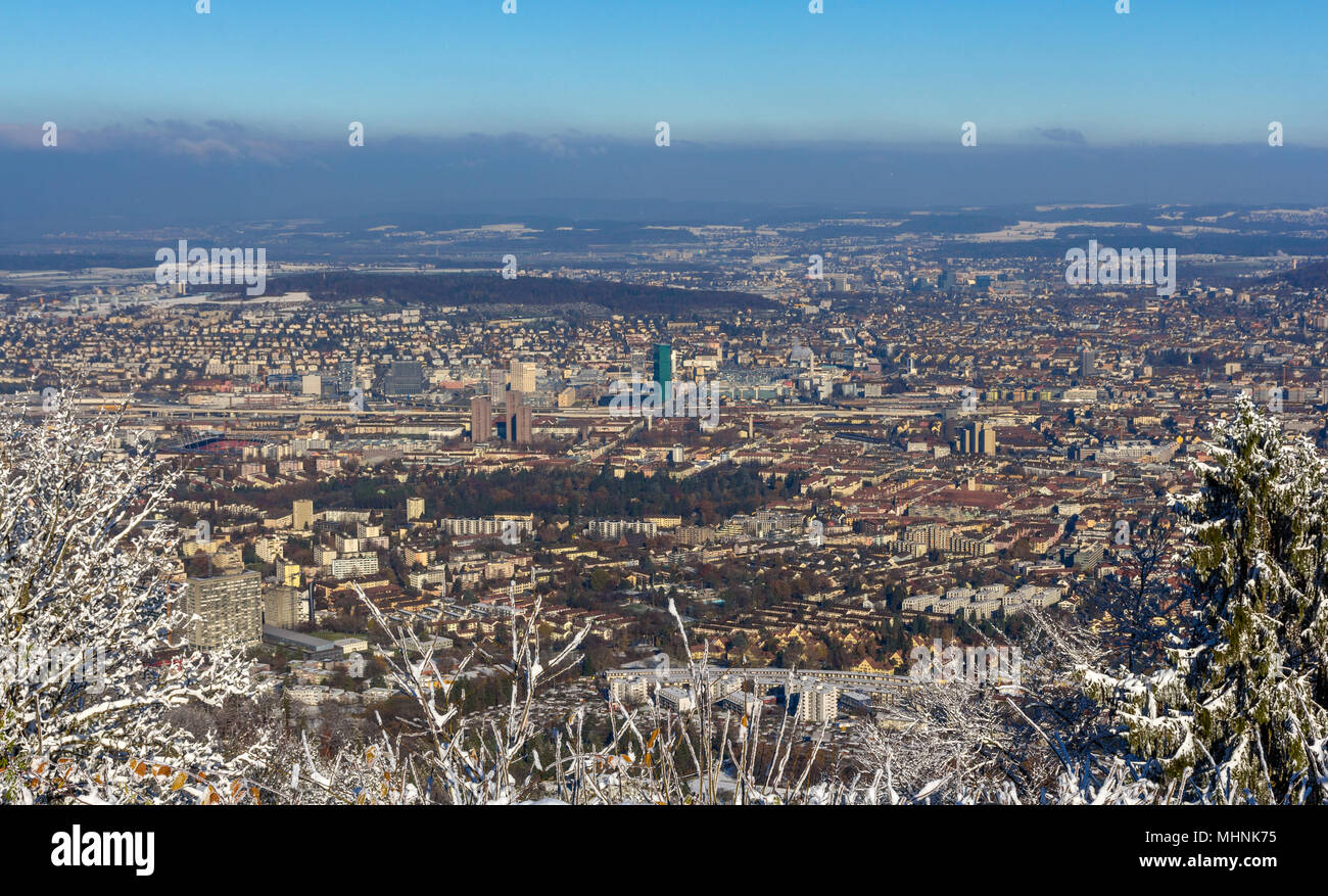 View of Zurich from Uetliberg mountain - Switzerland Stock Photo - Alamy