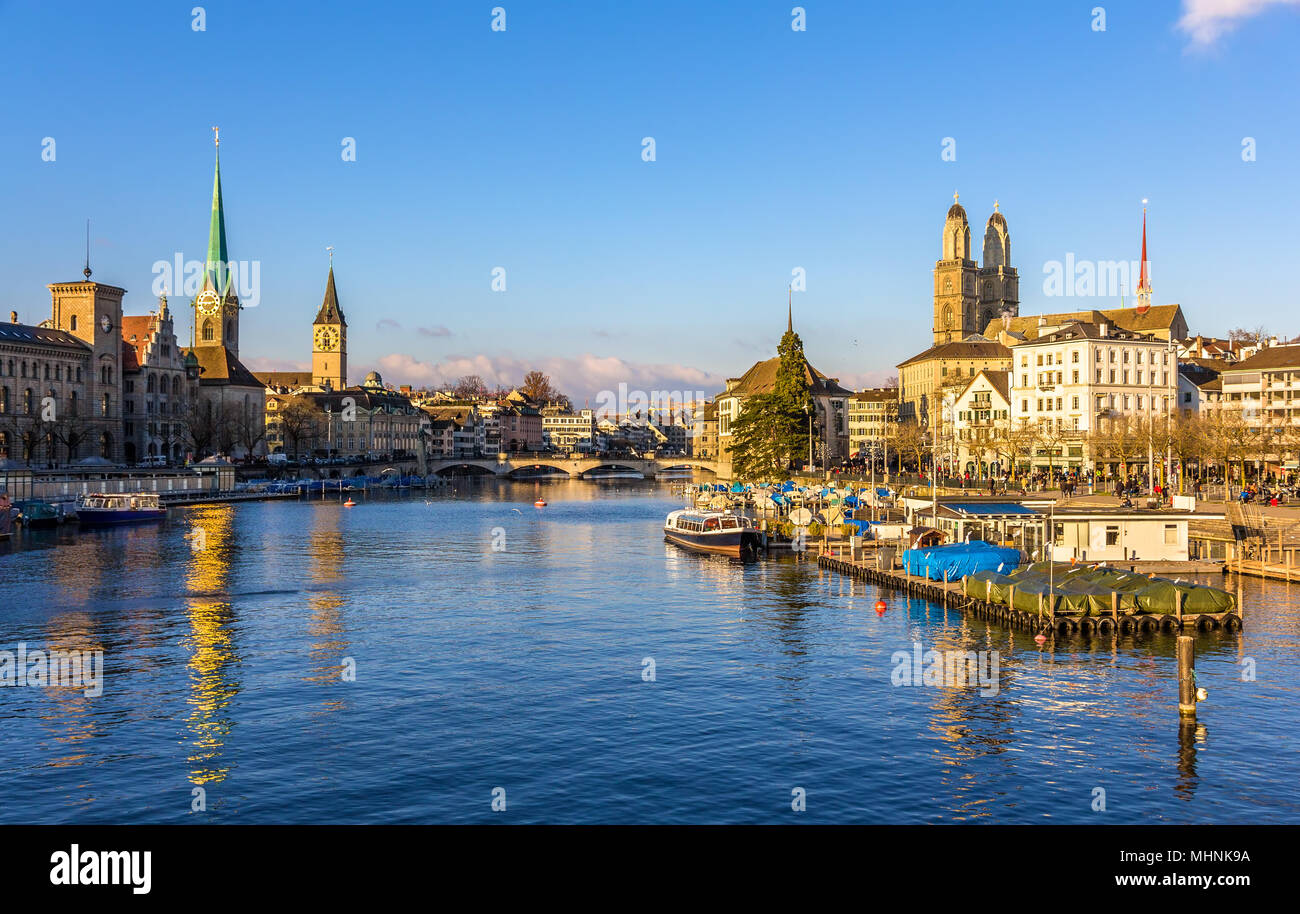 Buildings at the embankment of Zurich - Switzerland Stock Photo - Alamy