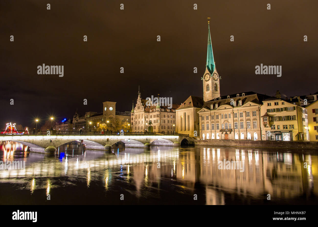 Zurich old town at night hi-res stock photography and images - Alamy