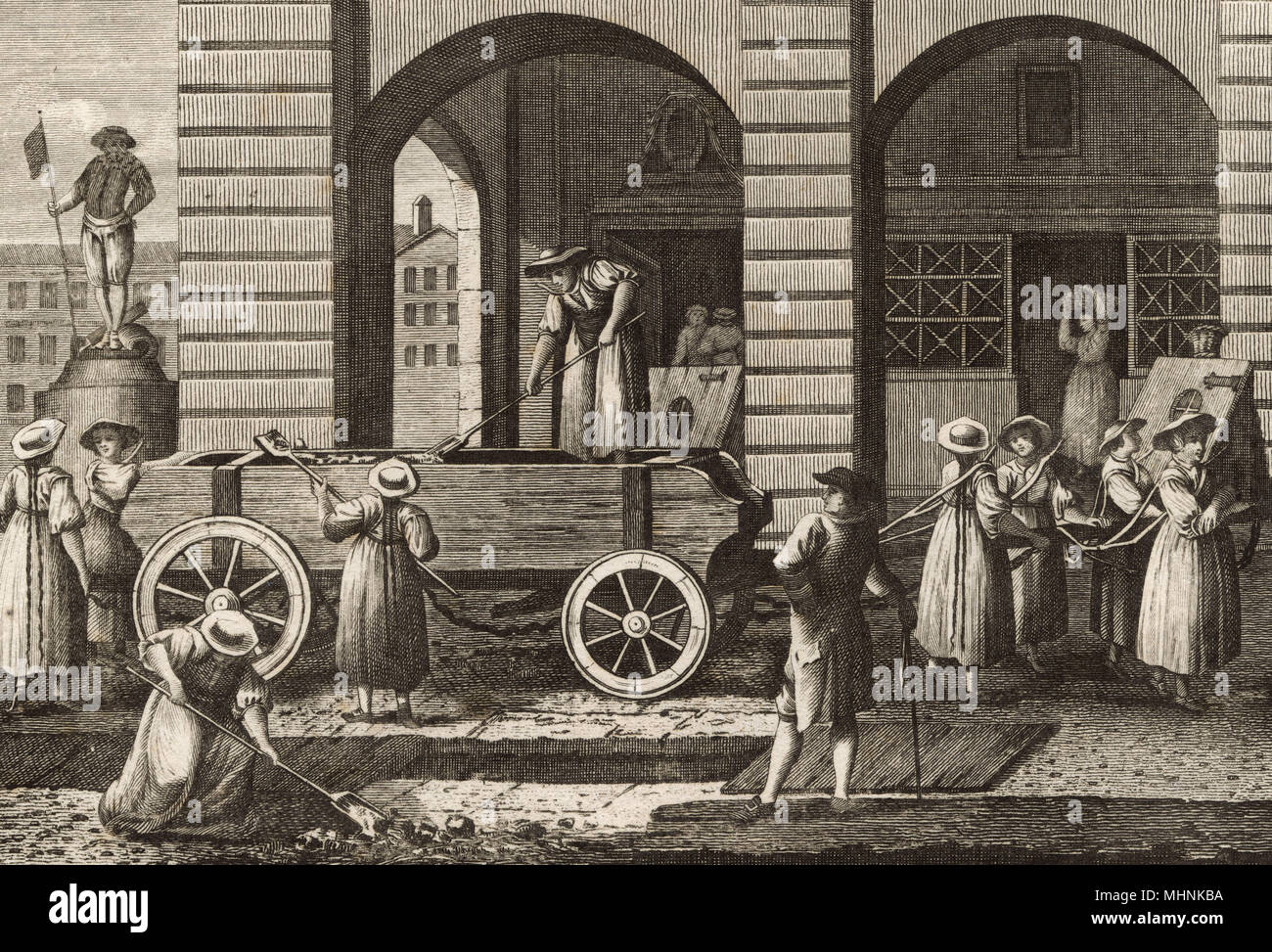 Prostitutes Punished by dragging the Scavenger's Cart Stock Photo - Alamy