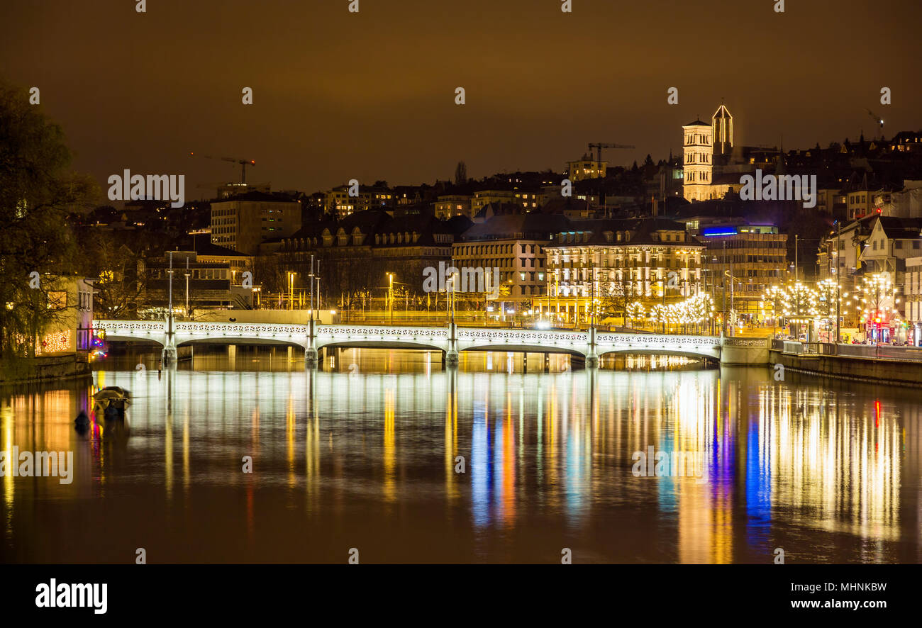 Zurich skyline at night hi-res stock photography and images - Alamy