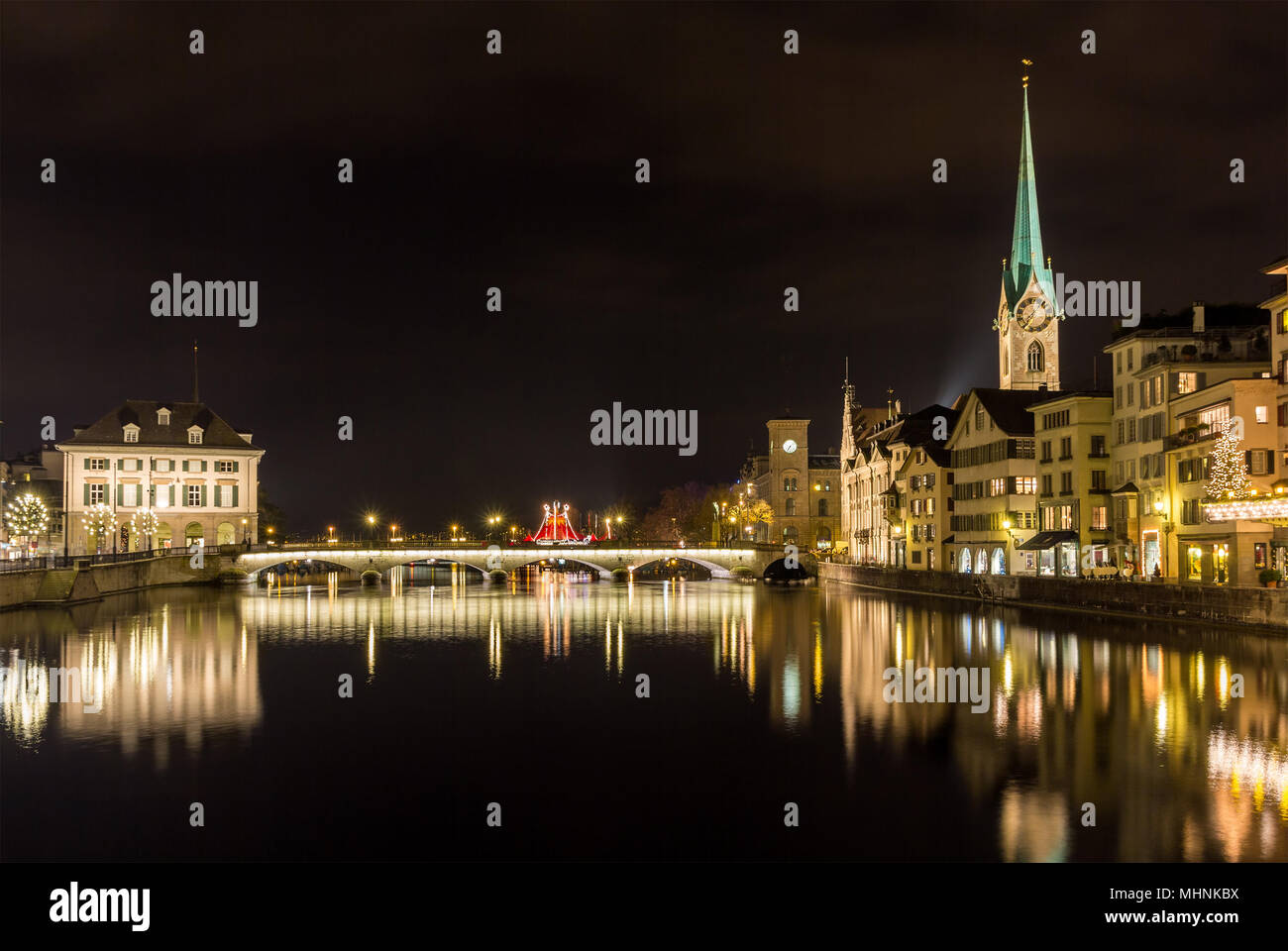 Old town of Zurich at night - Switzerland Stock Photo - Alamy