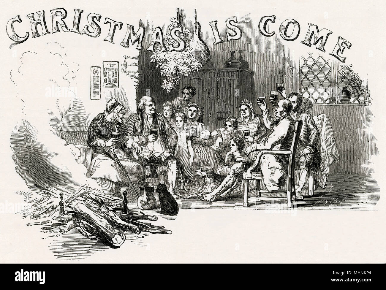 'Christmas is Come' 1846 Stock Photo - Alamy