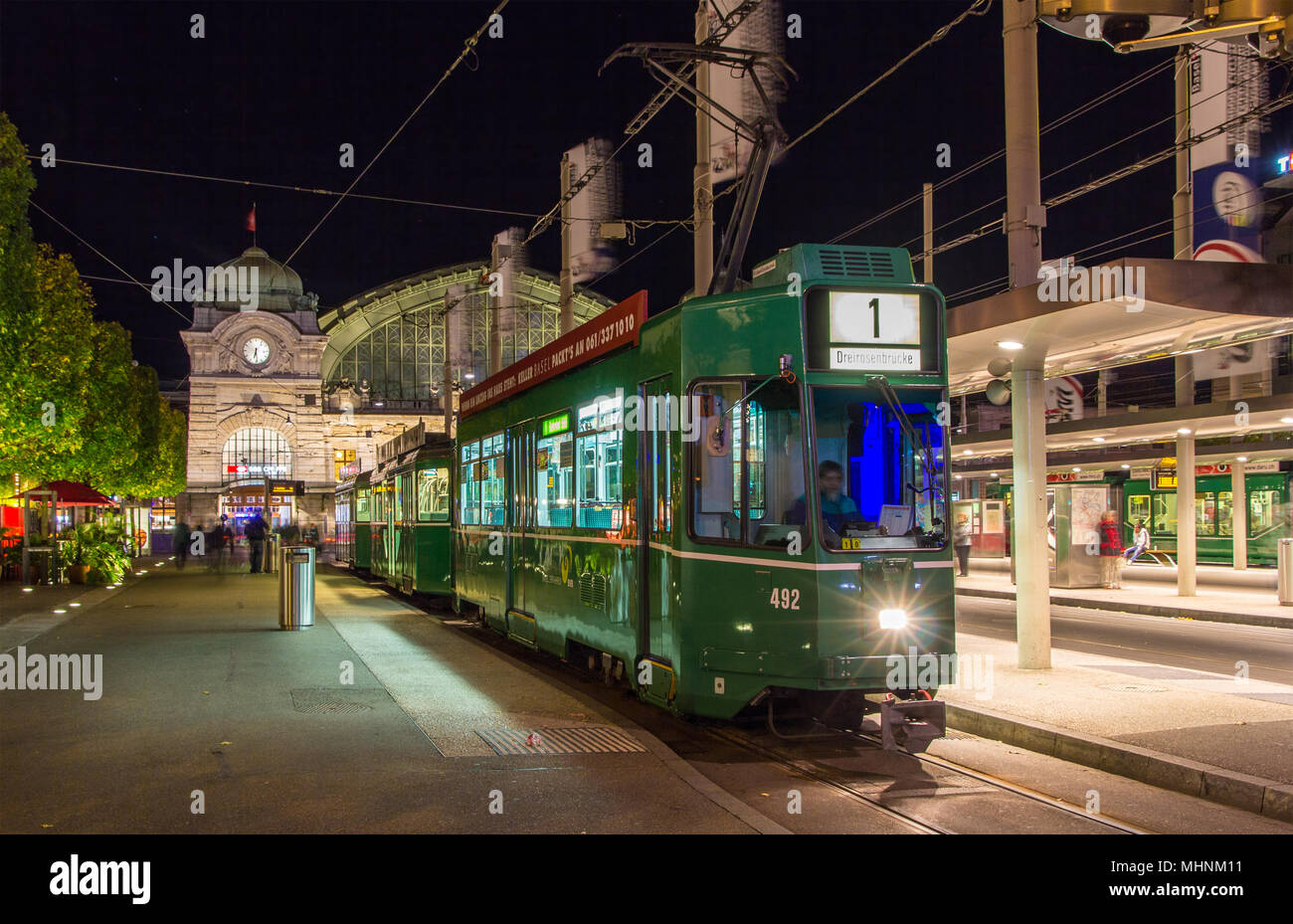 BASEL, SWITZERLAND - NOVEMBER 03: An old tram at the Basel Bahnh Stock ...