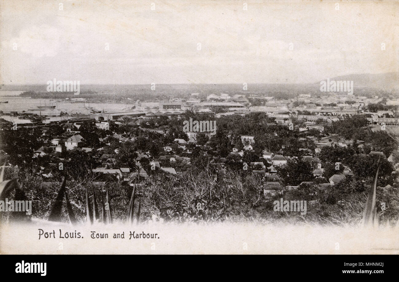 Mauritius - Port Louis - Town and Harbour - Panorama Stock Photo - Alamy