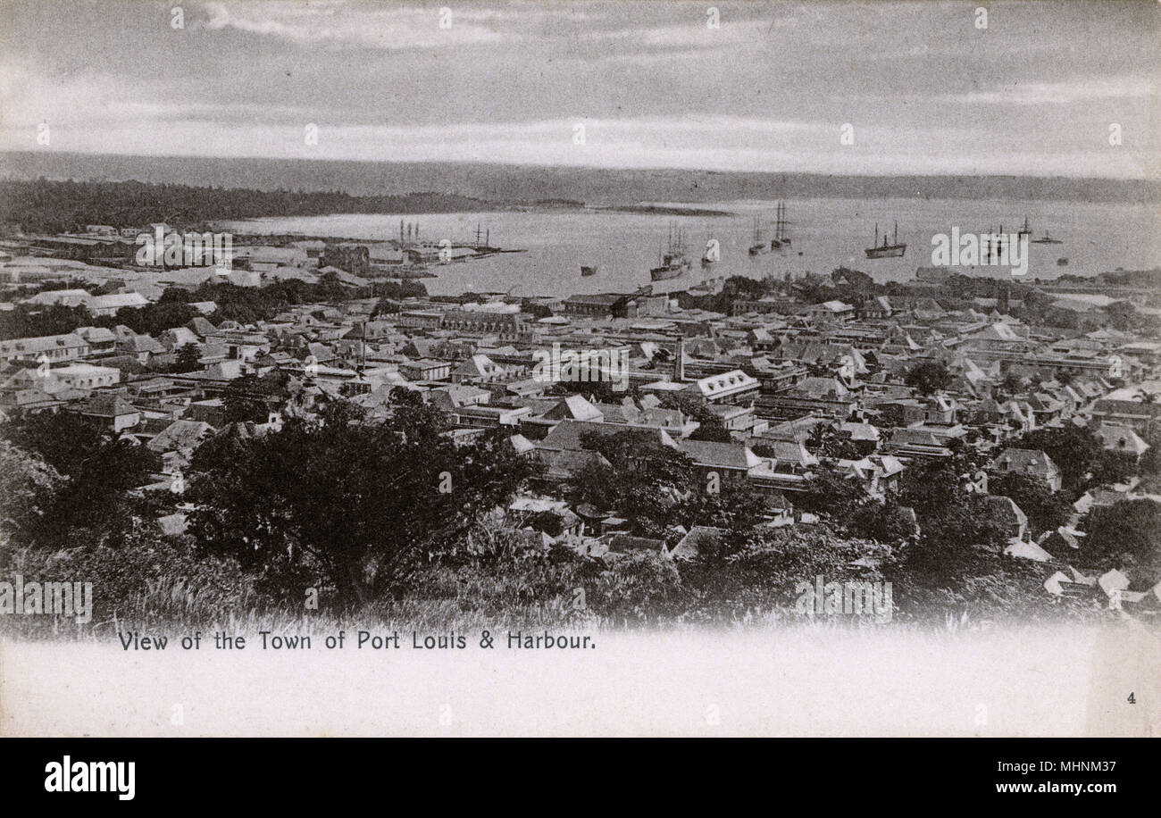 Mauritius - Port Louis - Panoramic View of Town & Harbour Stock Photo ...