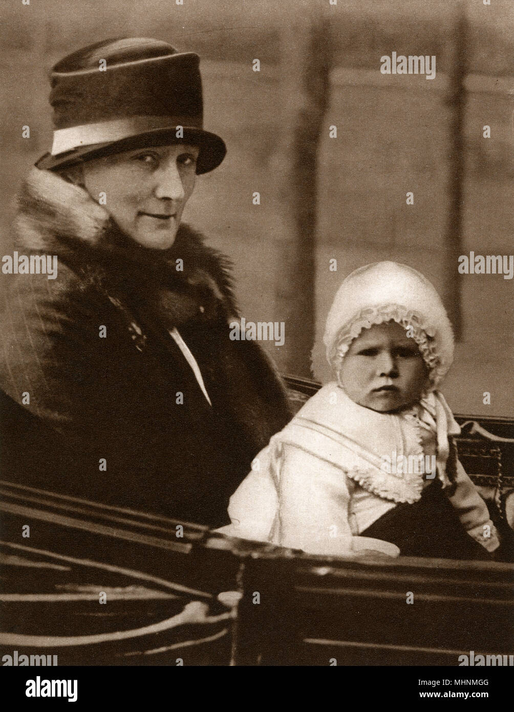 Princess Elizabeth taking a carriage ride with her nanny Stock Photo ...