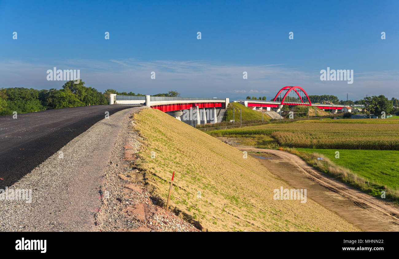 Construction of high-speed rail LGV Est near Strasbourg, France Stock ...