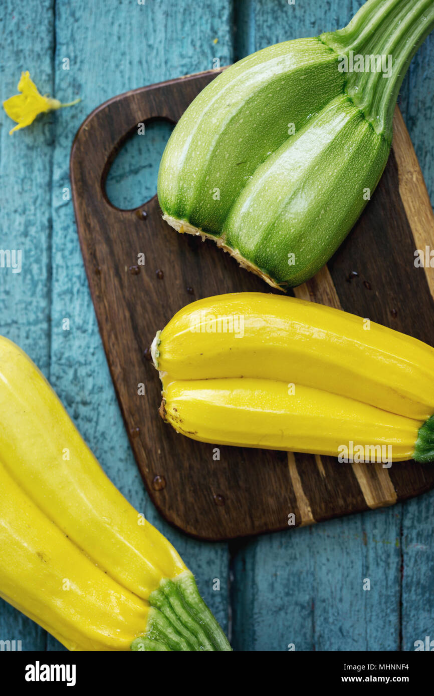 hybrid double zucchini Stock Photo - Alamy