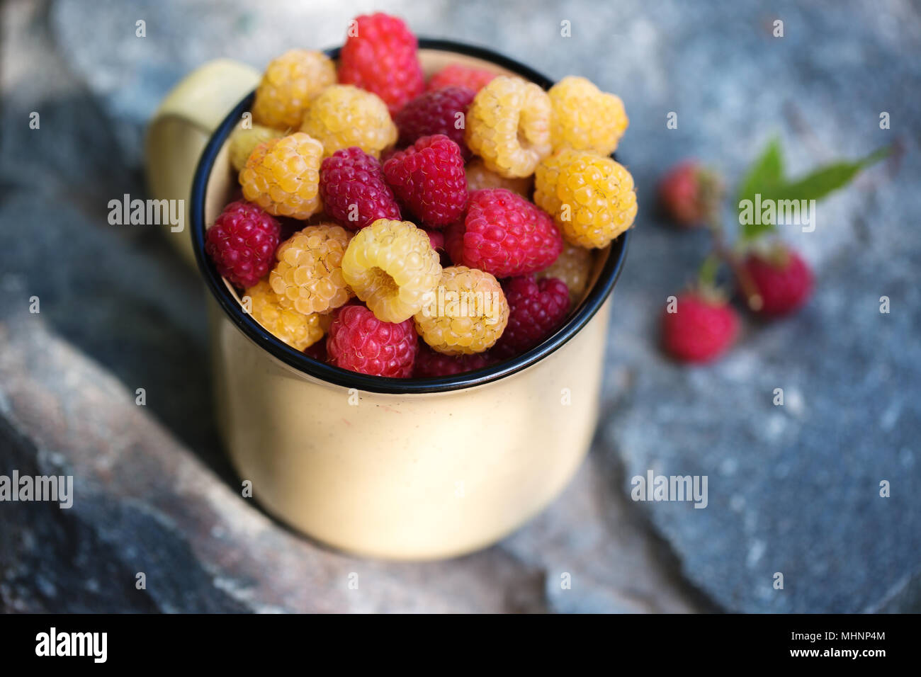 aromatic raspberry in a cup Stock Photo - Alamy
