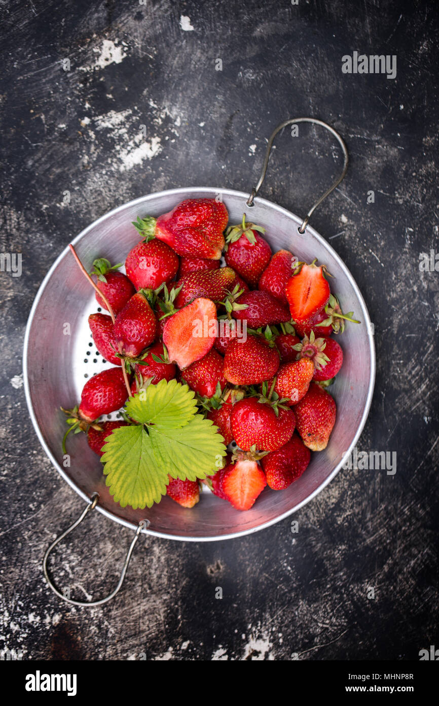 Fresh strawberries, top view Stock Photo - Alamy