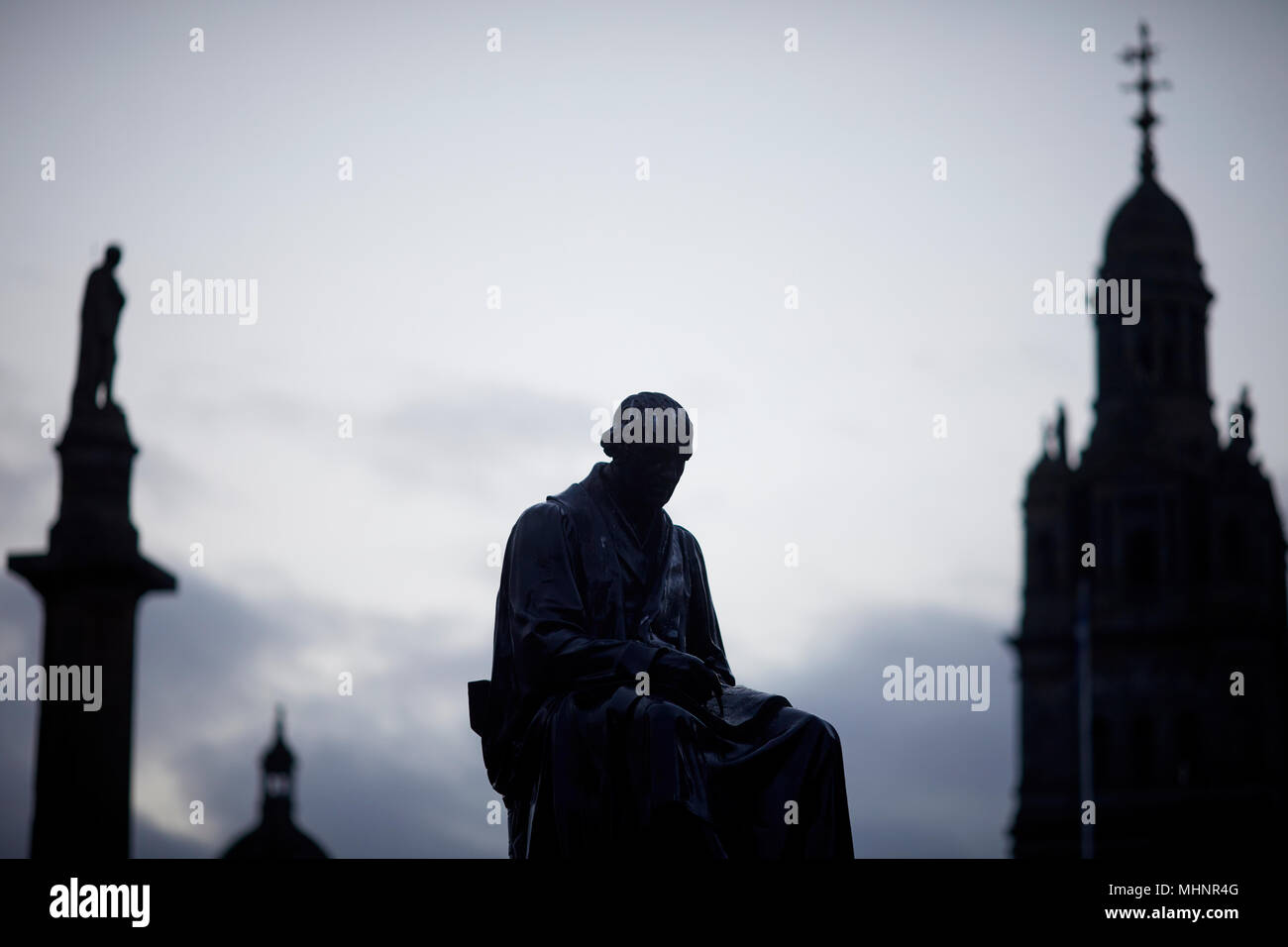 Glasgow in Scotland, Glasgow George Square statues Stock Photo - Alamy