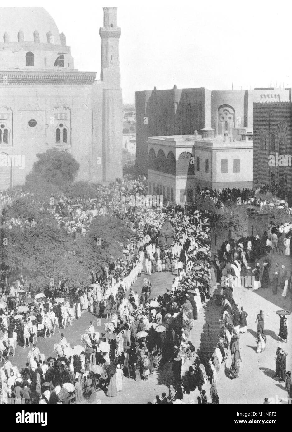 EGYPT. Parade of Mahmal; sacred litter, Rumeleh Sq at Cairo 1900 old ...