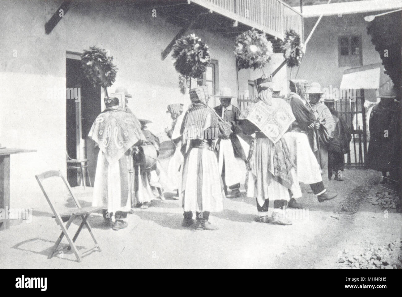 PERU. Dance of the Quechua Indians; sacred feasts 1900 old antique ...