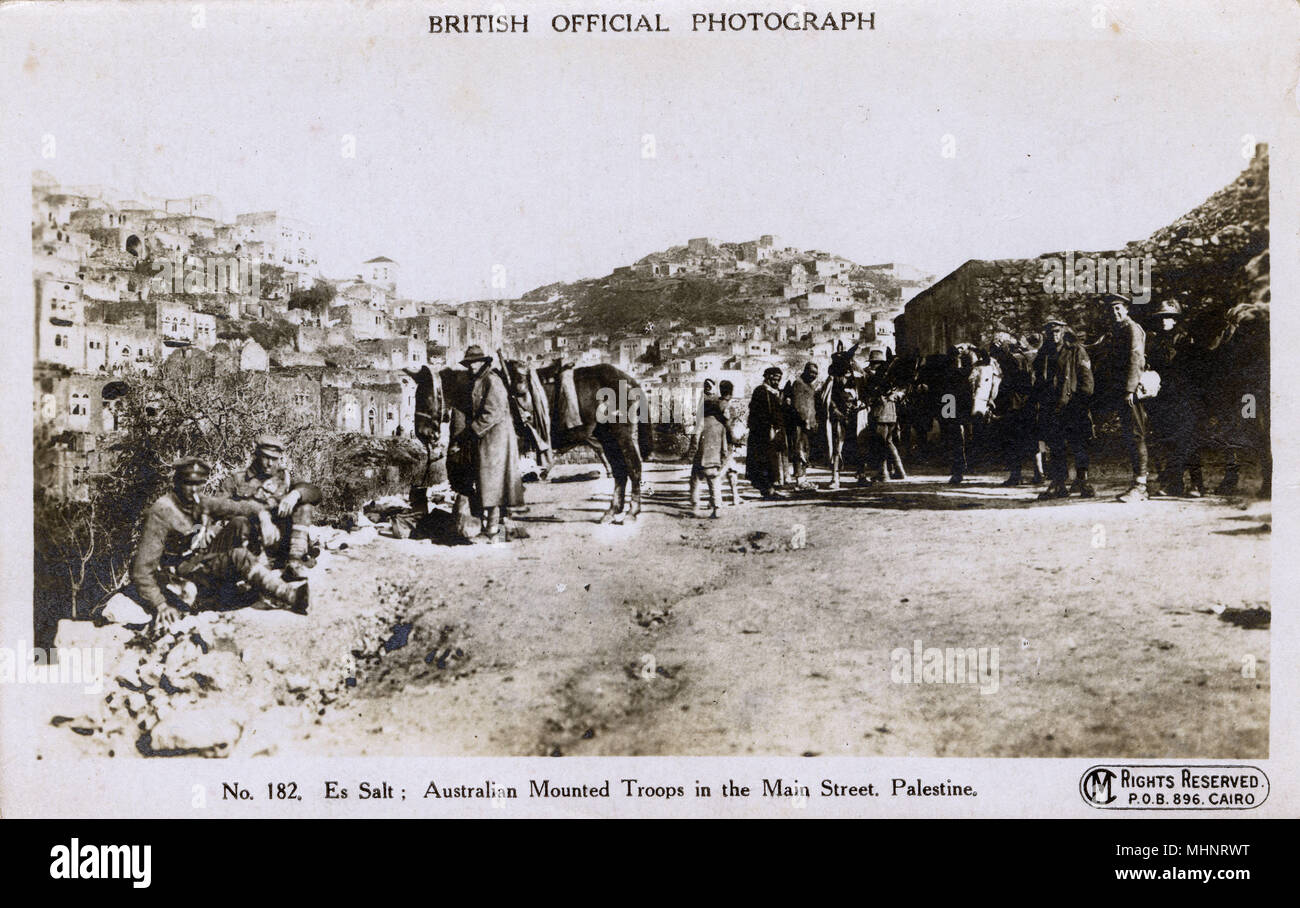 WW1 - Jordan - Australian Mounted Troops at Es Salt Stock Photo - Alamy